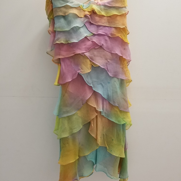 Metro | Dresses | Nwot Metro Silk Strapless Dress Multicolor Size ...